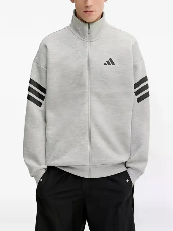 Adidas Future Icons Three-stripe Ziped Sweatshirt - Grey
