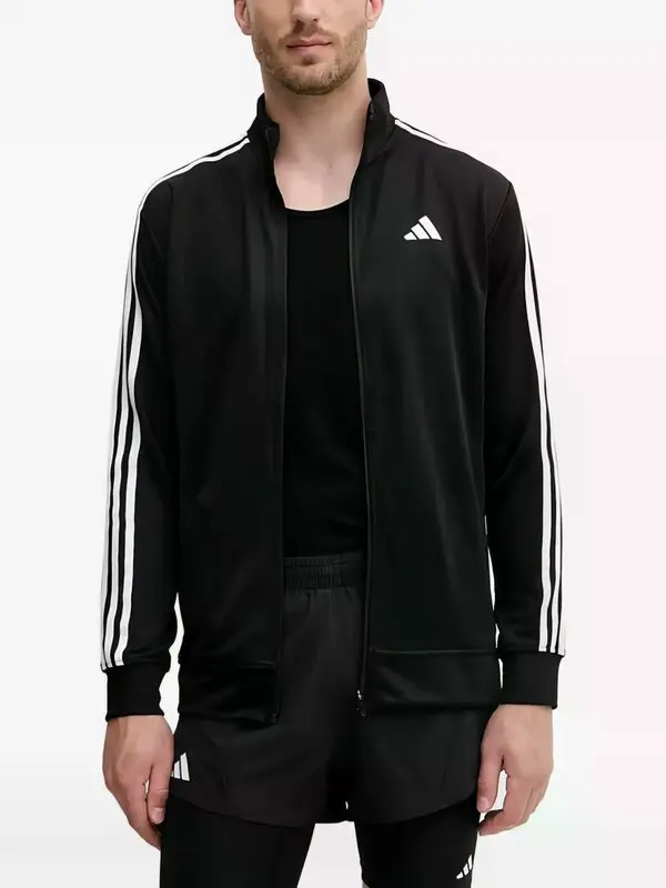 Adidas Logo-detail Zip-up Sweatshirt - Black