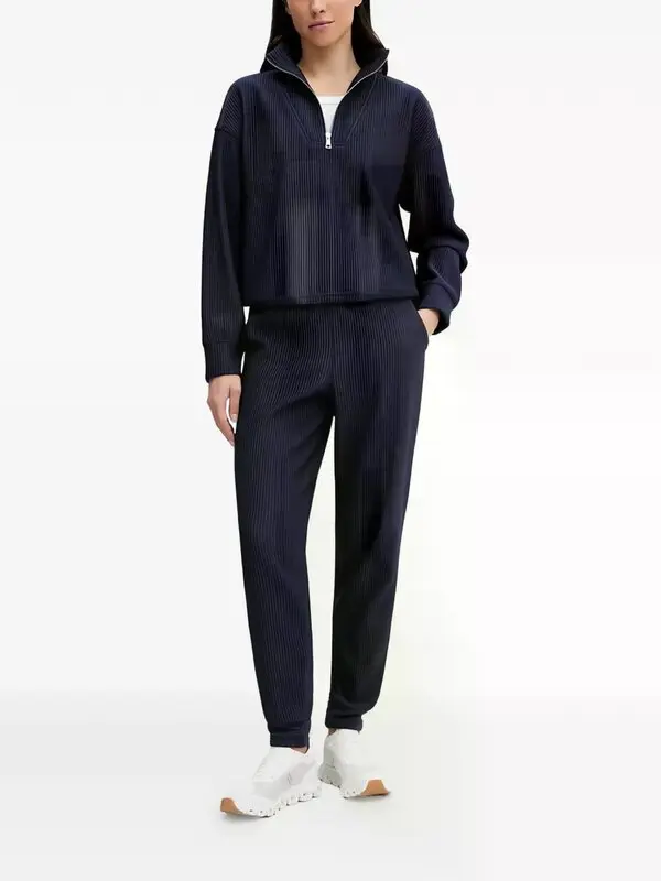 Dkny Ribbed-knit Track Pants - Blue