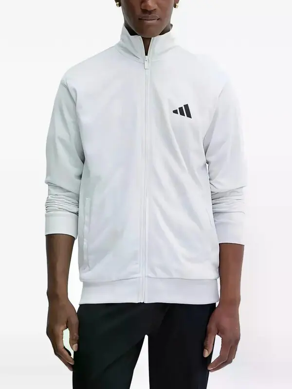 Adidas Logo-detail Zip-up Sweatshirt - Grey