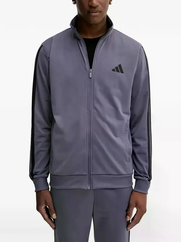 Adidas Three-stripe Zip-up Sweatshirt - Purple