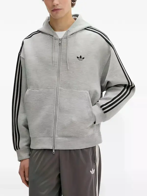 Adidas Originals Adicolor 3-stripes Spacer Zip Hoodie - Grey
