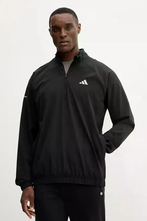 Adidas Quarter-zip Long-sleeved Sweatshirt - Black
