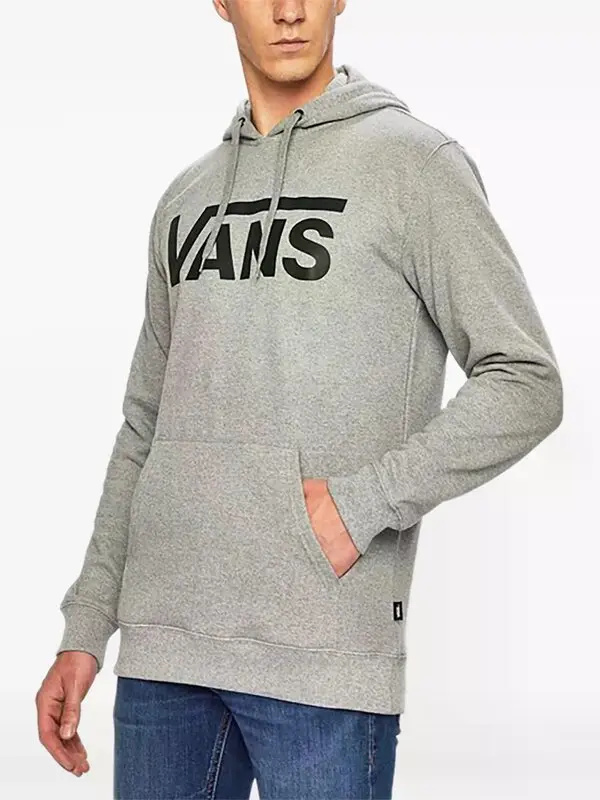 VANS Logo-print Kangaroo-pocket Hoodie - Grey