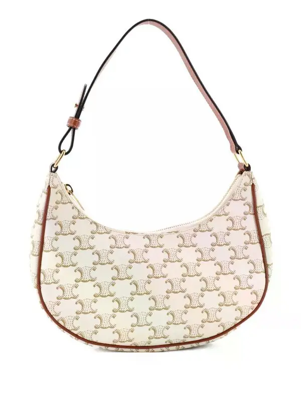 Celine Ava Bag Triomphe Coated Canvas Hobo Bag - Neutrals