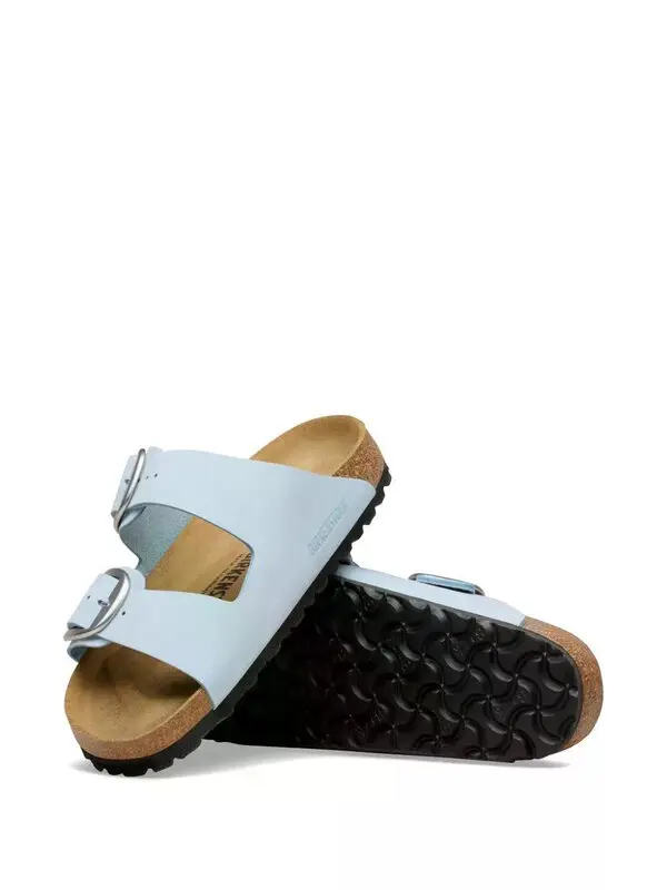 BIRKENSTOCK Arizona Flat Leather Sandals With Buckle Detail - Blue