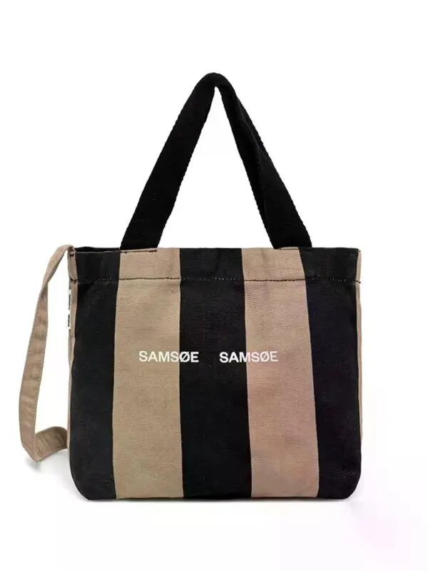 SAMSOE SAMSOE Safrinka Striped Tote Bag - Black