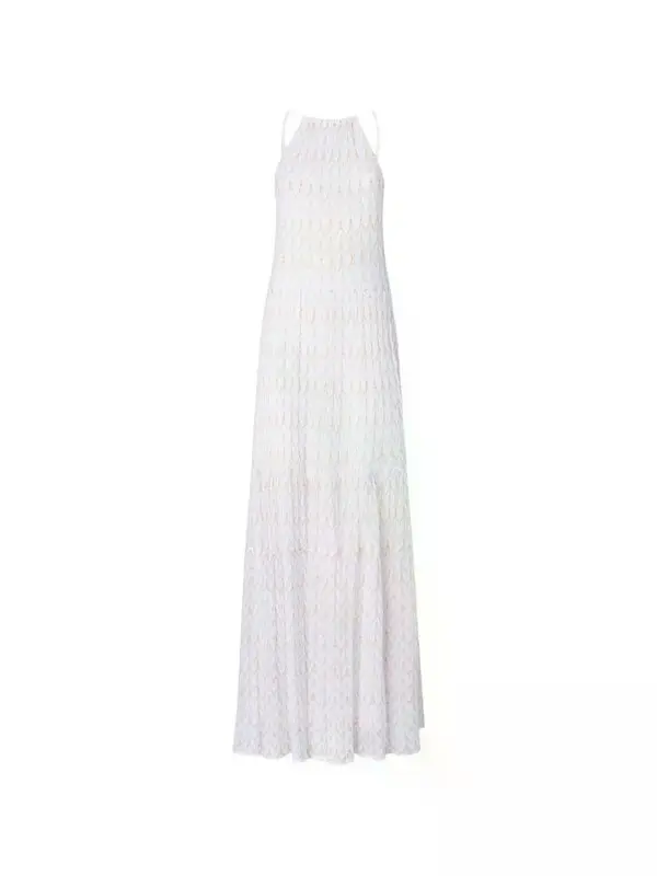 Missoni Patterned Halterneck Maxi Dress - White