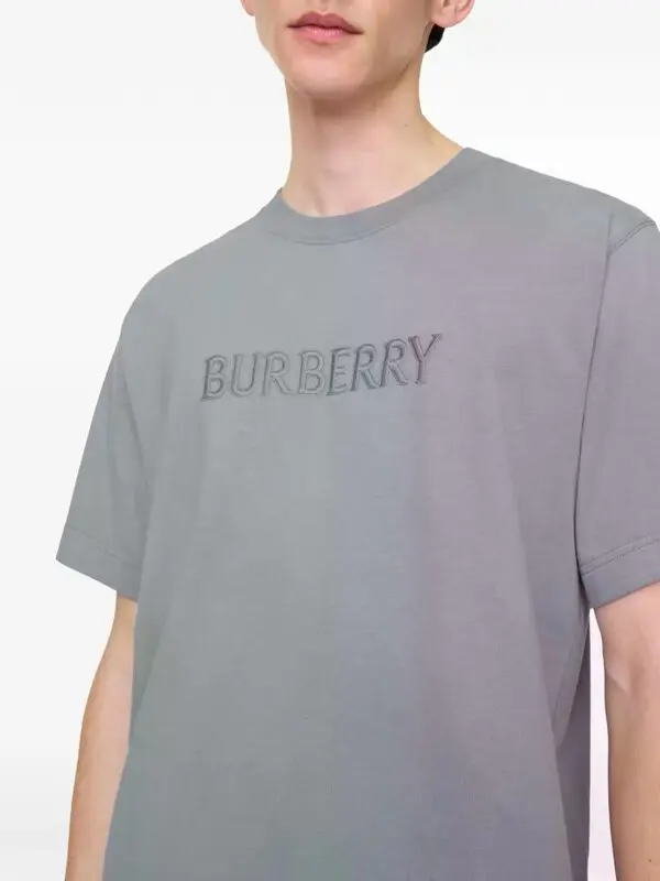 Burberry Logo Cotton T-shirt - Grey