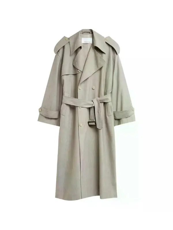 THE FRANKIE SHOP Double-breasted Belted Coat - Neutrals