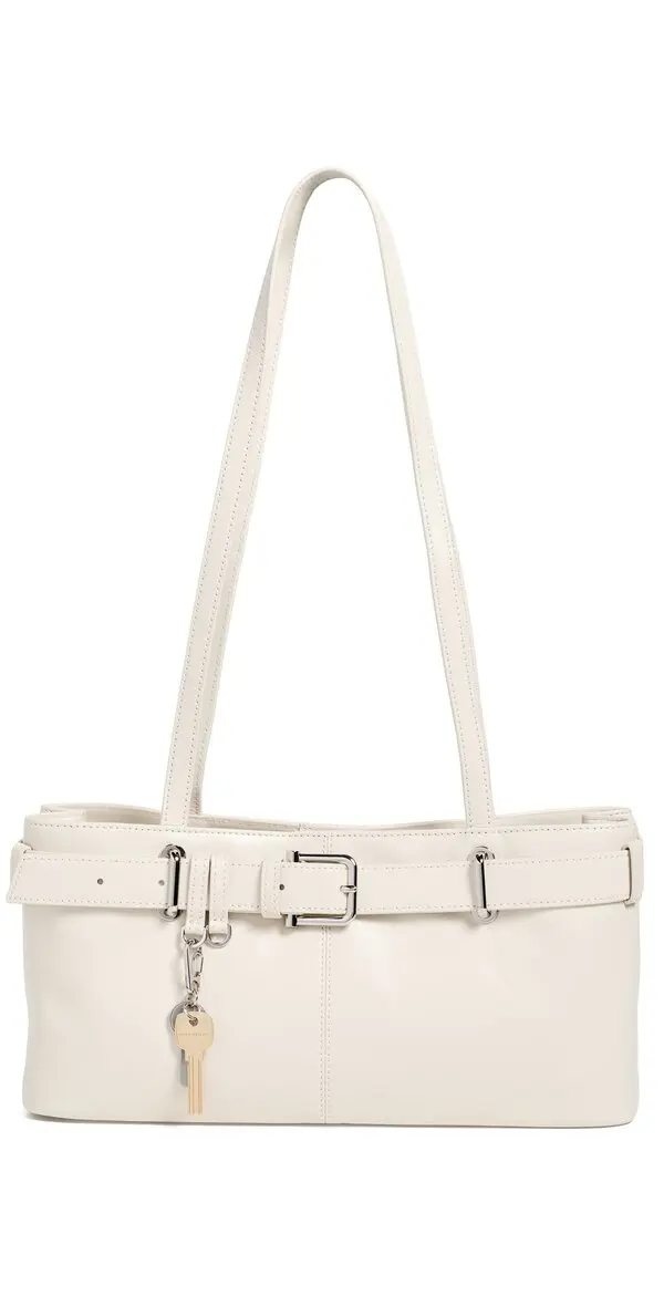 OSOI Shoulder Bag With Belt Detail - Stone Cream