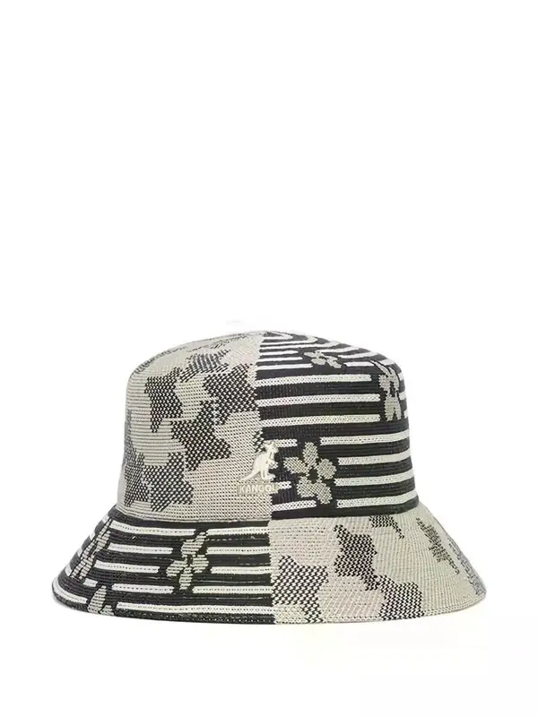KANGOL Floral Striped Bucket Hat - Grey