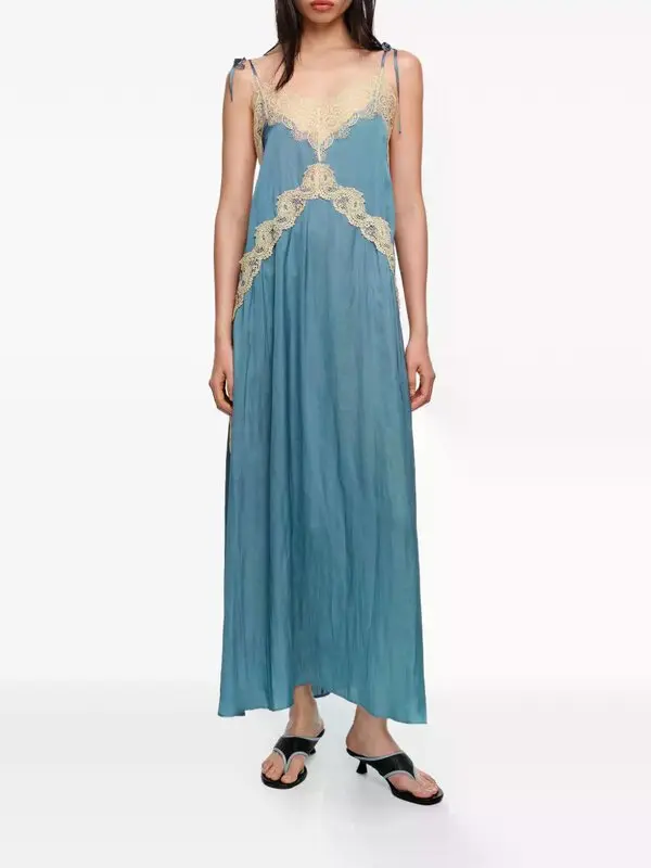 Bimba Y Lola Midi Lace Trim Dress