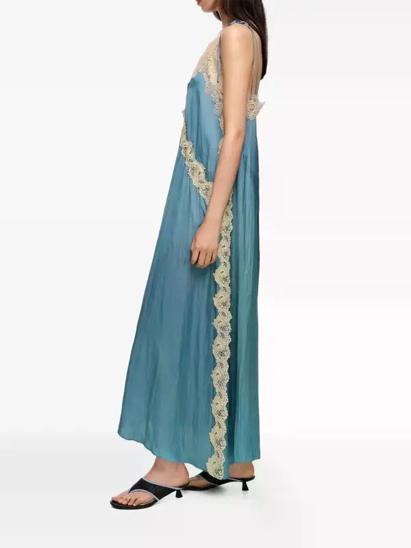 Bimba Y Lola Midi Lace Trim Dress