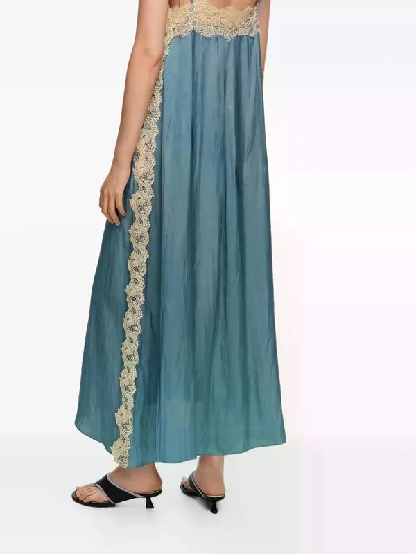 Bimba Y Lola Midi Lace Trim Dress