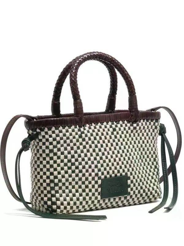 Bimba Y Lola Checkerboard Plait Mini Bag - Green