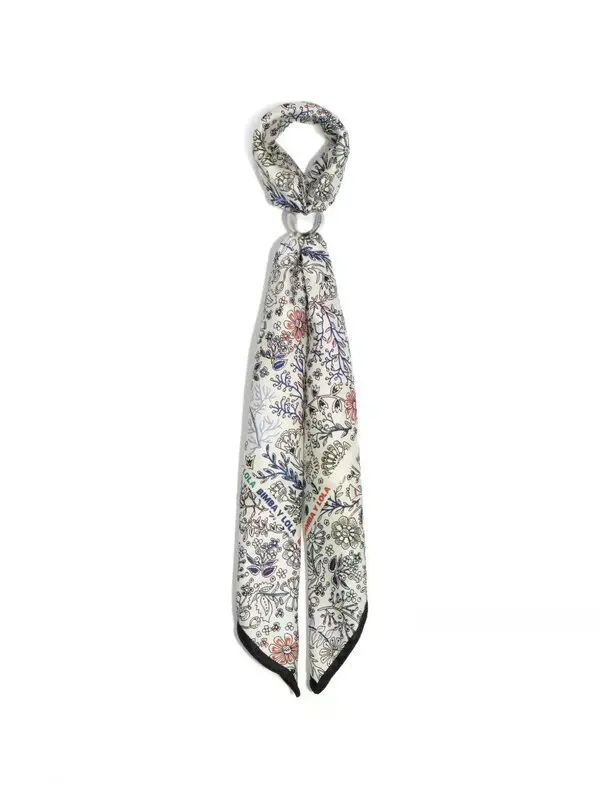Bimba Y Lola Floral Print Scarf - Silver