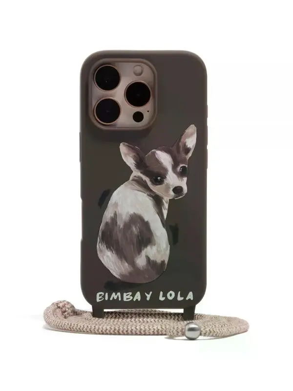 Bimba Y Lola Dog Print Iphone 16 Pro Case - Brown