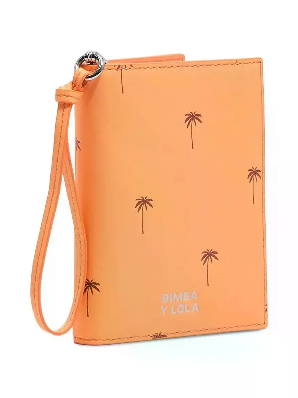 Bimba Y Lola Palm-tree Print Passport Cover - Orange