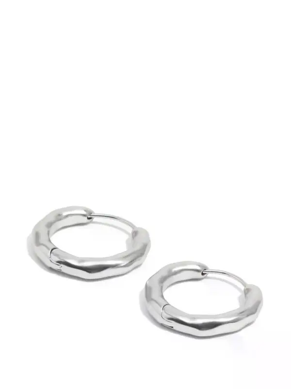 Bimba Y Lola Hammered Hoop Earrings - Silver