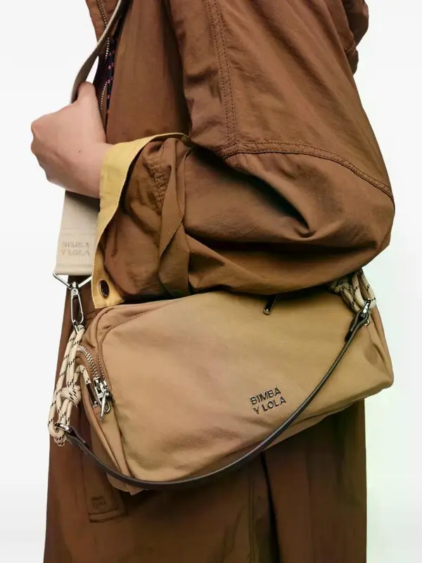 Bimba Y Lola Medium Zip Crossbody Bag With Rope Detail - Neutrals