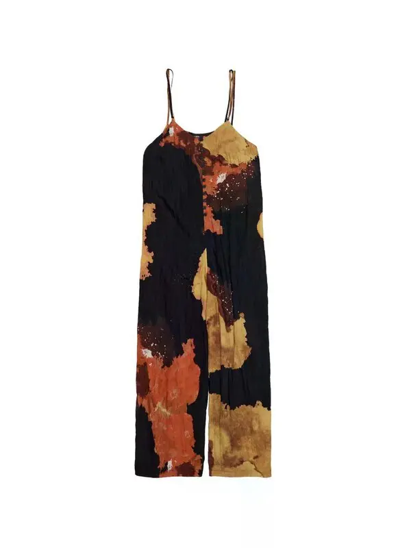 Bimba Y Lola Button Detail Abstract Jumpsuit - Black