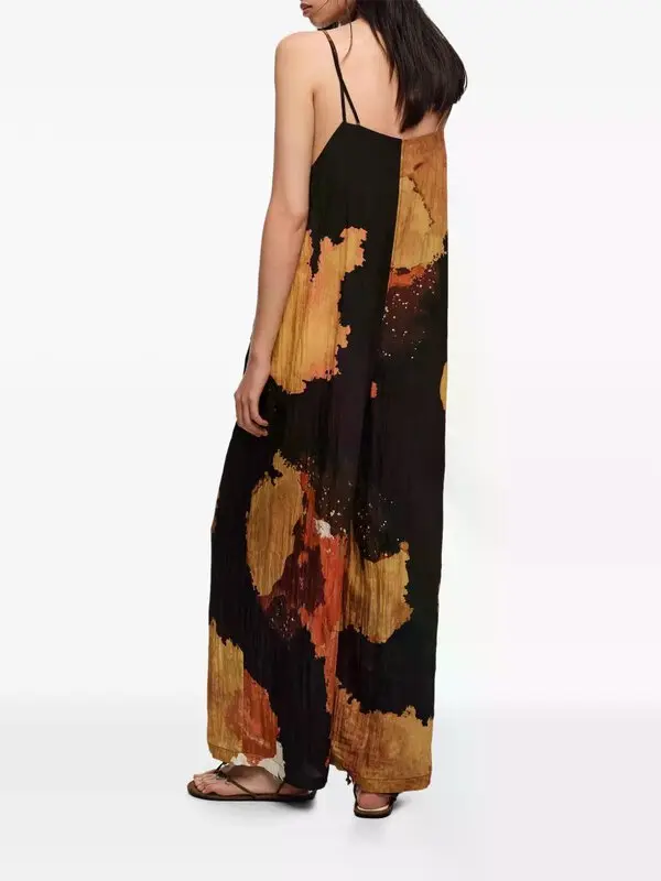 Bimba Y Lola Button Detail Abstract Jumpsuit - Black