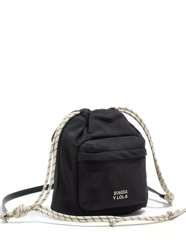 Bimba Y Lola Pocket Drawstring Mini Bag - Black
