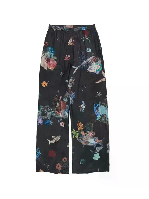 Bimba Y Lola Floral Print Trousers - Black