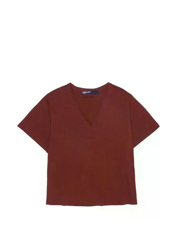 Bimba Y Lola V-neck Short Sleeve T-shirt - Brown