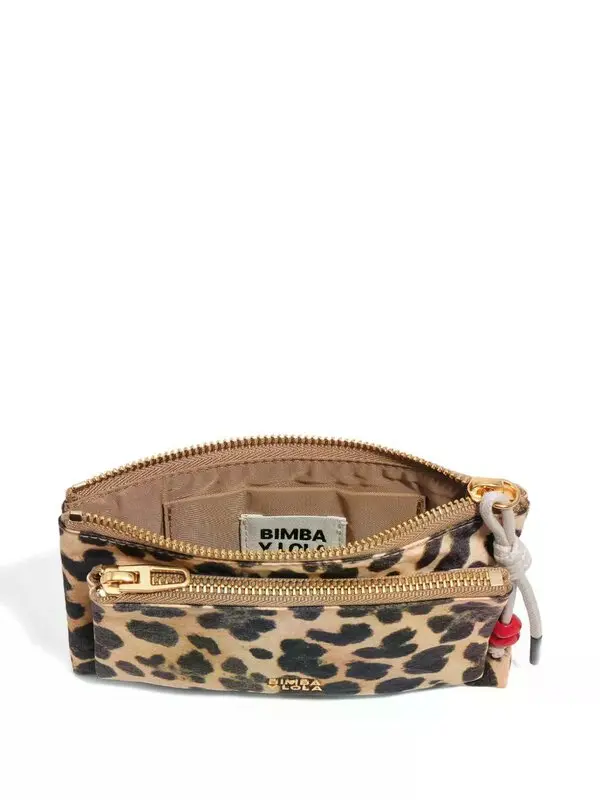 Bimba Y Lola Leopard-print Zip Wallet - Neutrals