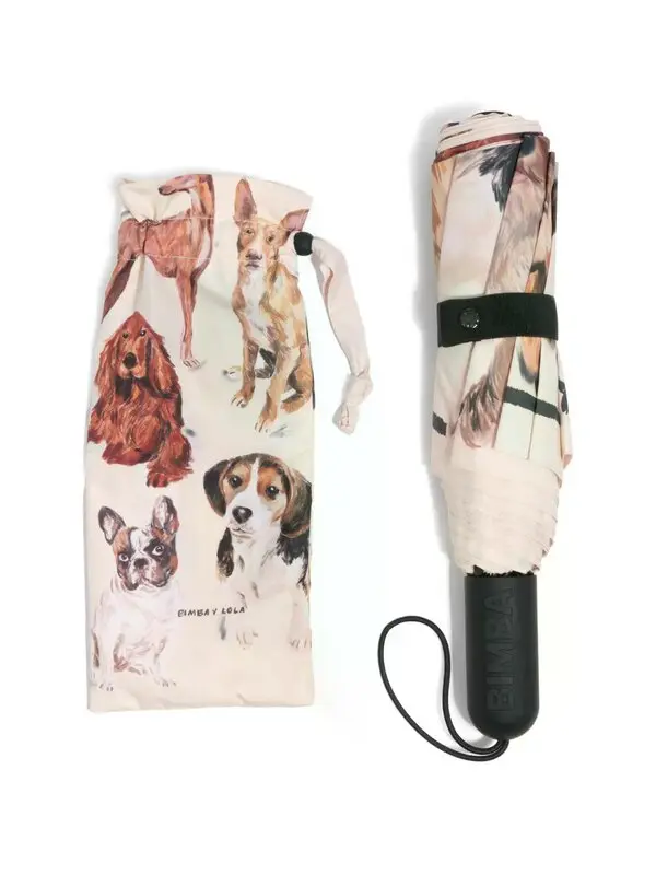 Bimba Y Lola Dog Print Umbrella - Neutrals