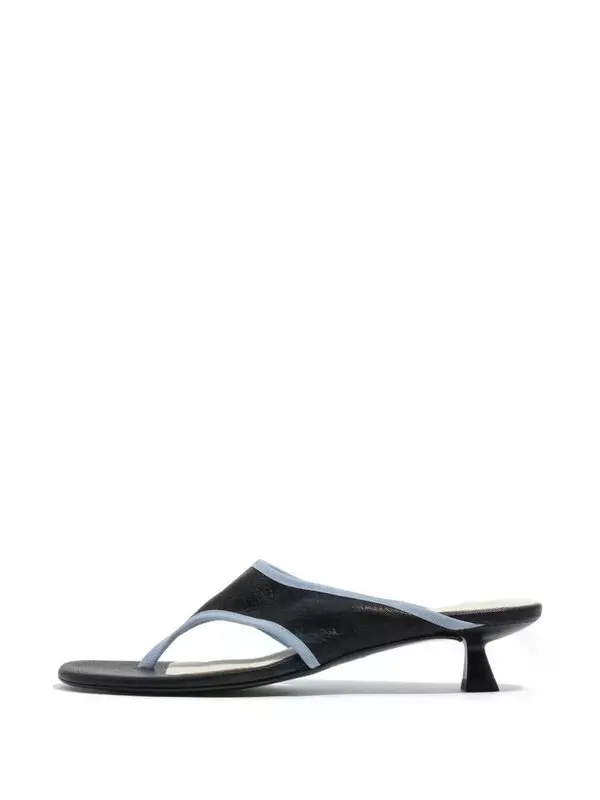 Bimba Y Lola Heeled Toe Post Sandals - Black