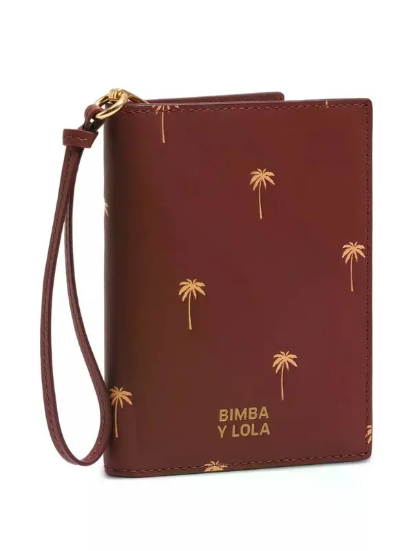 Bimba Y Lola Palm-tree Print Passport Cover - Brown