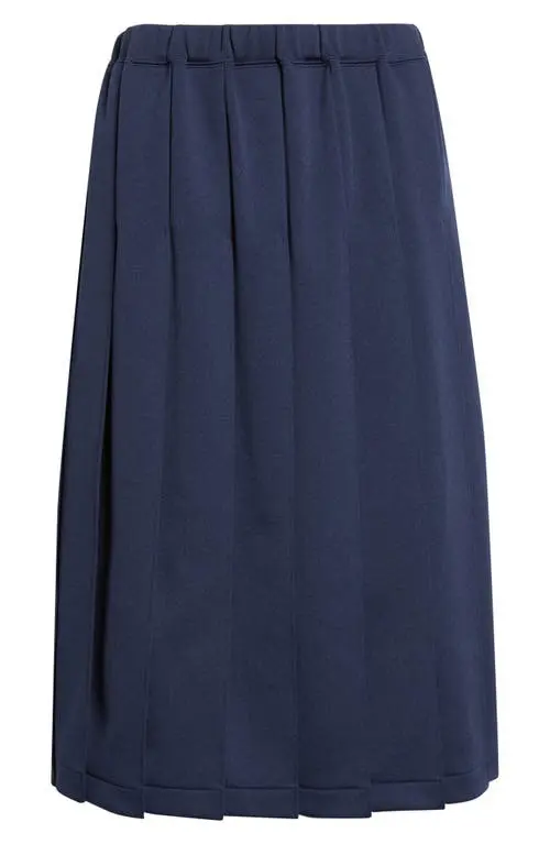 Comme Des Garçons Pleated Jersey Midi Skirt - Navy