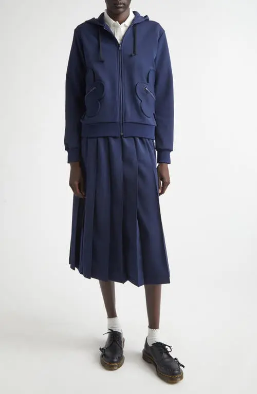 Comme Des Garçons Pleated Jersey Midi Skirt