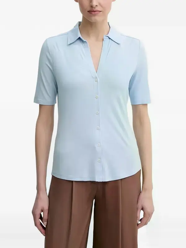 Marc O'polo Buttoned V-neck Top - Blue