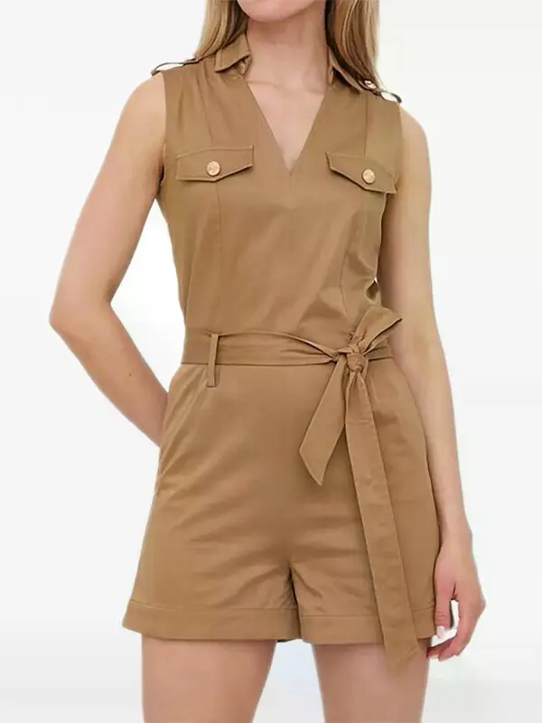 MORGAN Belted Playsuit - Neutrals