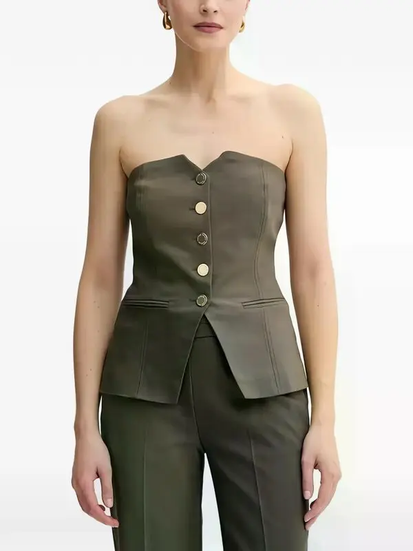 MORGAN Button Strapless Top