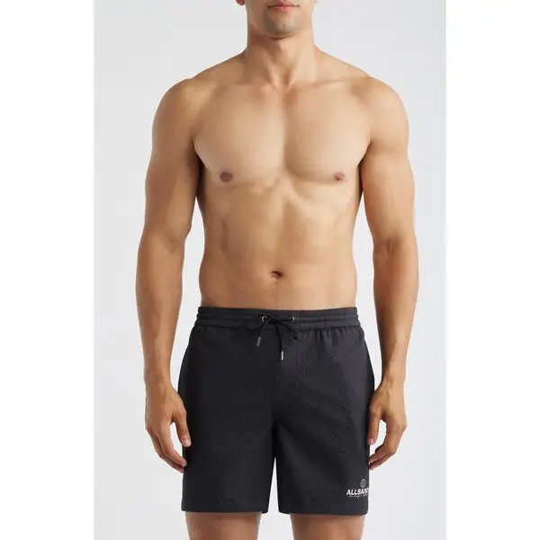 ALLSAINTS Emblem Swim Trunks - Washed Black