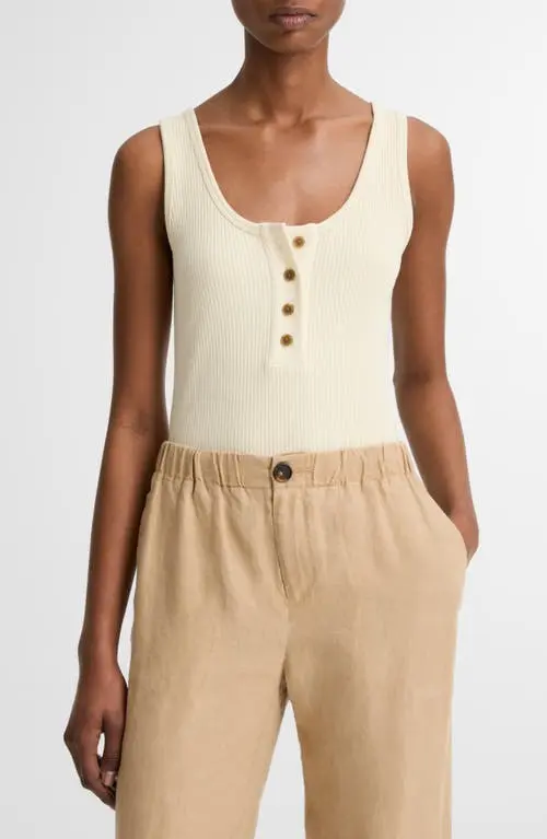 Vince Henley Rib Tank - Sun Ivory
