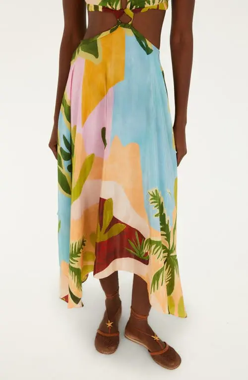 Farm Rio Tropical Painting Maxi Dress - Blue Multicolor