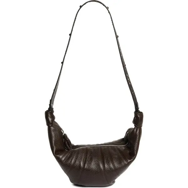 LEMAIRE Medium Croissant Leather Bag - Dark Chocolate