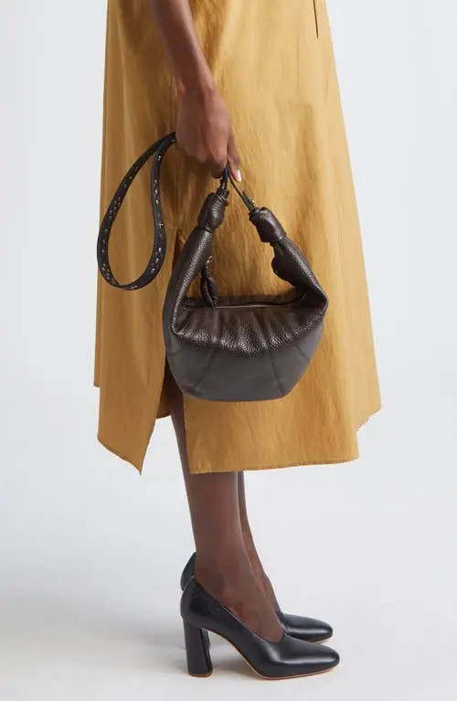 LEMAIRE Medium Croissant Leather Bag - Dark Chocolate