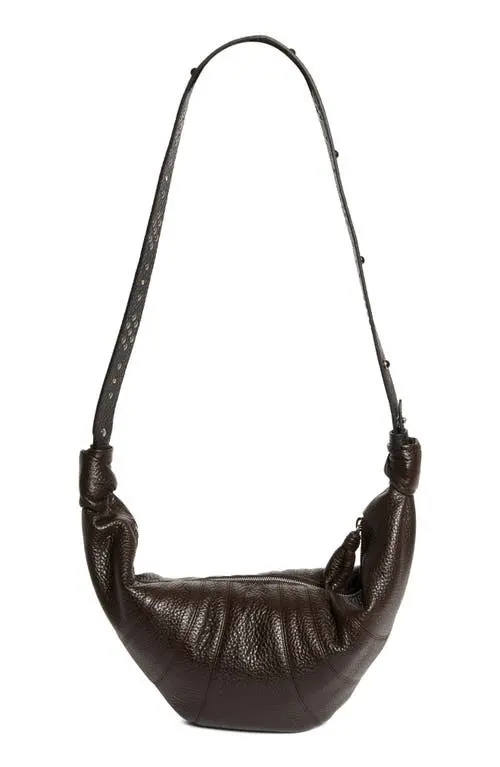 LEMAIRE Medium Croissant Leather Bag - Dark Chocolate