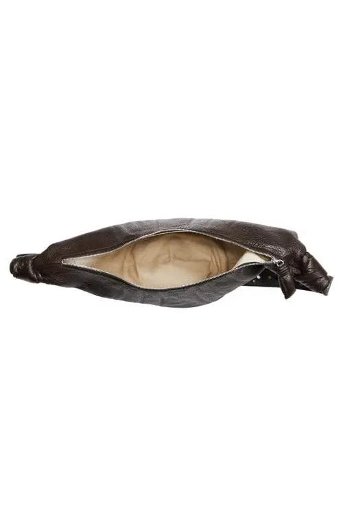 LEMAIRE Medium Croissant Leather Bag - Dark Chocolate