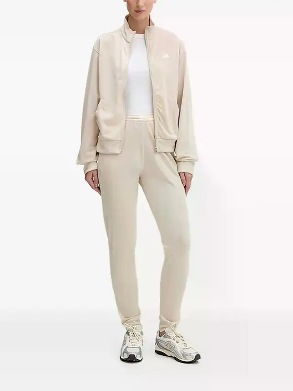 Adidas Embroidered Straight-leg Trousers - Neutrals