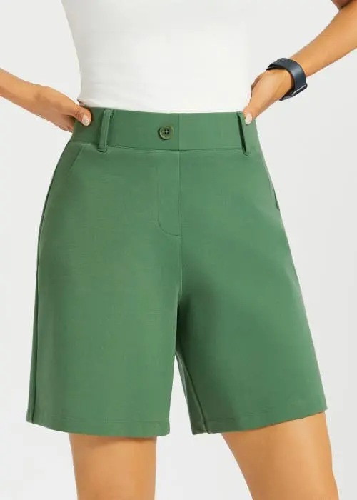Betabrand Classic Shorts Stretch Ponte - Arcadia Green