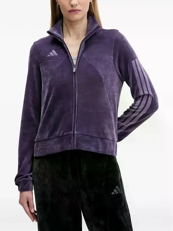 Adidas Three-stripe Zip-up Sweatshirt - Purple
