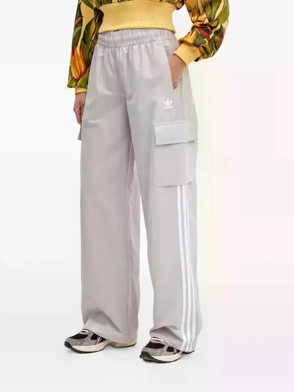 Adidas Striped Pocket Track Pants - Grey